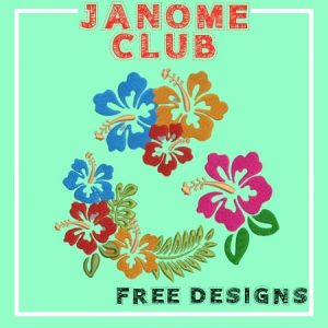 Hibiscus Flowers - Free .jef Embroidery Designs - Janome Sewing Centre ...