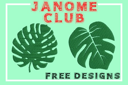 Janome Club - Designs for June - Tropical Leaves - Janome Sewing Centre ...