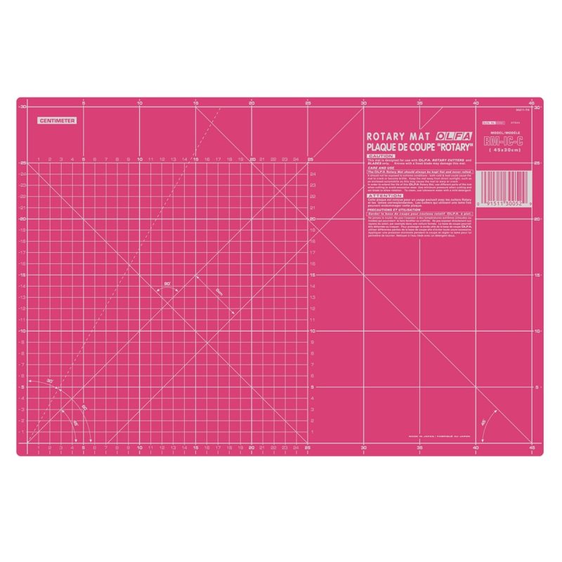 Olfa Pink Rotary Cutting Mat (Imperial & Metric) - Janome Sewing Centre