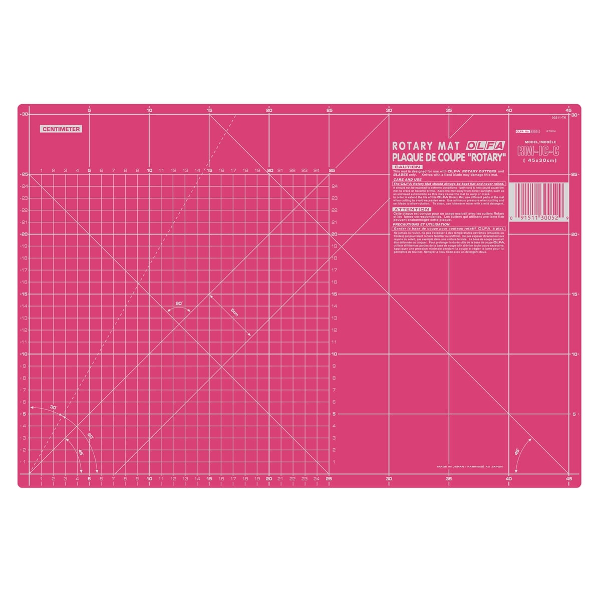 Olfa Pink Rotary Cutting Mat Imperial Metric Janome Sewing Centre