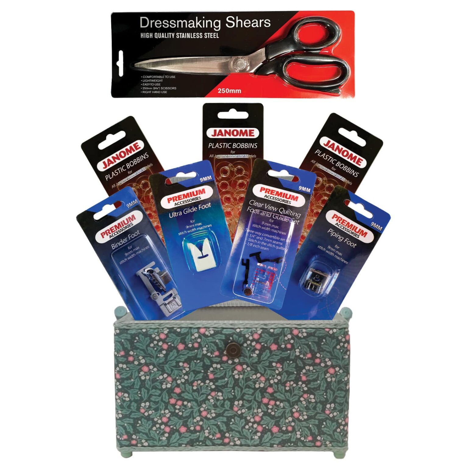 Janome 9mm Super Gift Pack with Sewing Box - Janome Sewing Centre ...